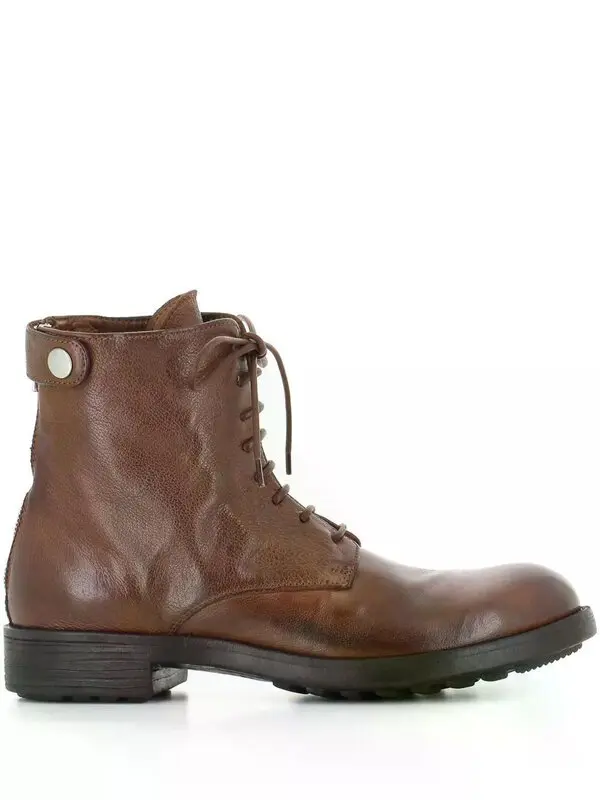 Officine Creative Grained Leather Ankle Boots