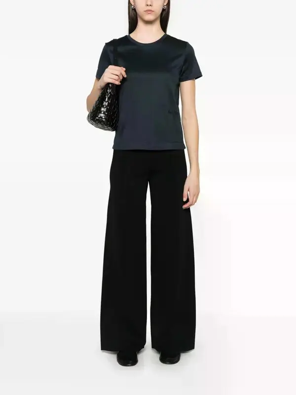 Max Mara Nerina T-shirt With Embroidered Logo - Blue