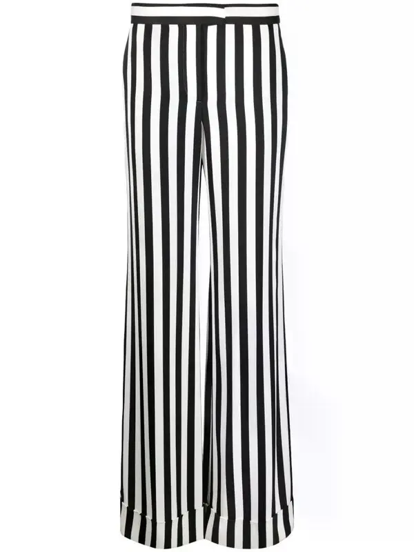 Moschino Striped Satin Palazzo Pants - Black