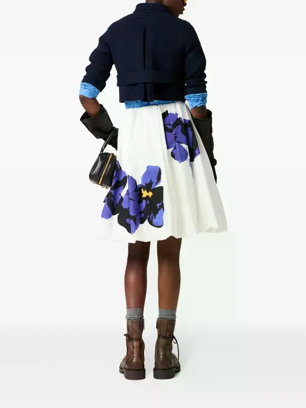 Miu Miu Printed Poplin Midi Skirt