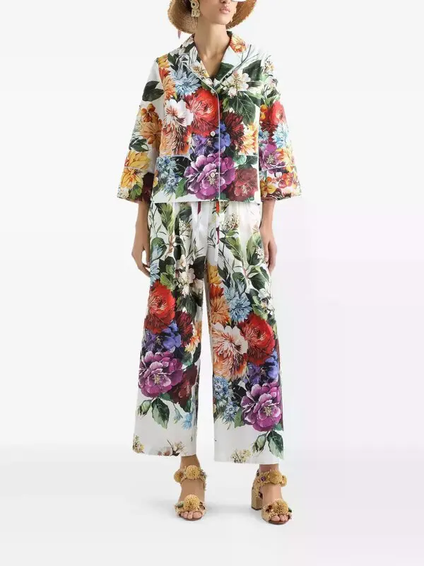 Dolce & Gabbana Floral Print Cropped Trousers