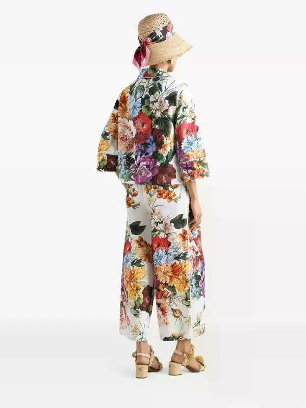 Dolce & Gabbana Floral Print Cropped Trousers