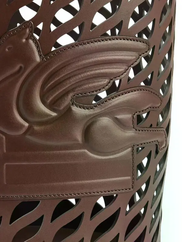 Etro Pegaso-motif Leather Vase - Brown