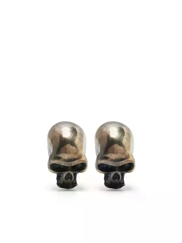 Werkstatt:München Skull Motif Sterling Stud Earrings - Silver