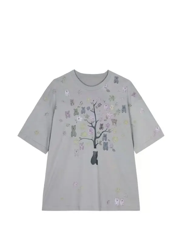 JNBY Bear Printed Short Sleeve T-shirt - Grey