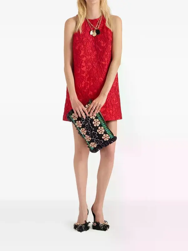 La DoubleJ Racer Mini Dress In Jacquard - Red