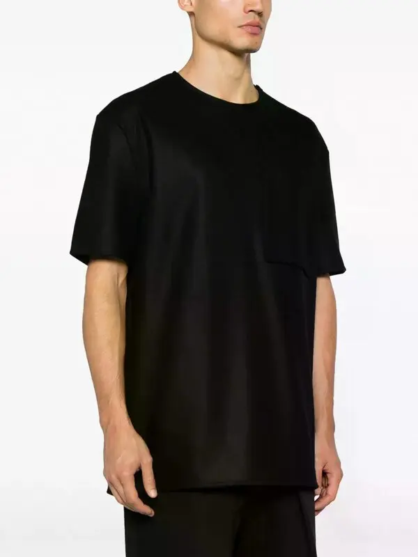 JIL SANDER Zip-detail Wool T-shirt - Black