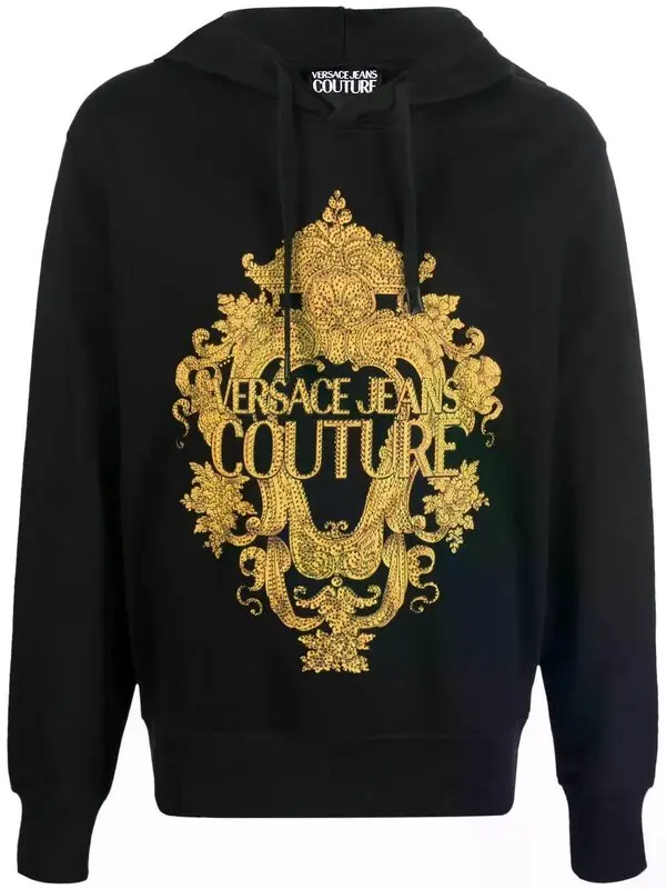 Versace Logo Print Cotton Hoodie