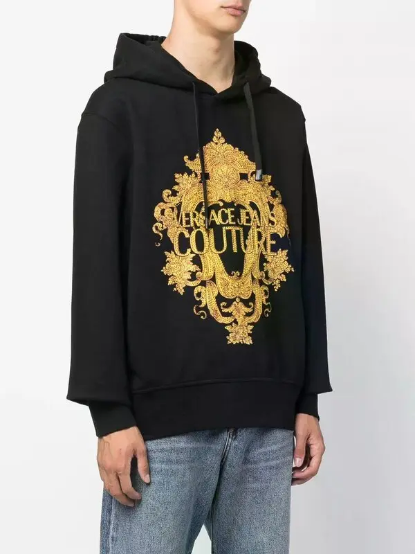 Versace Logo Print Cotton Hoodie