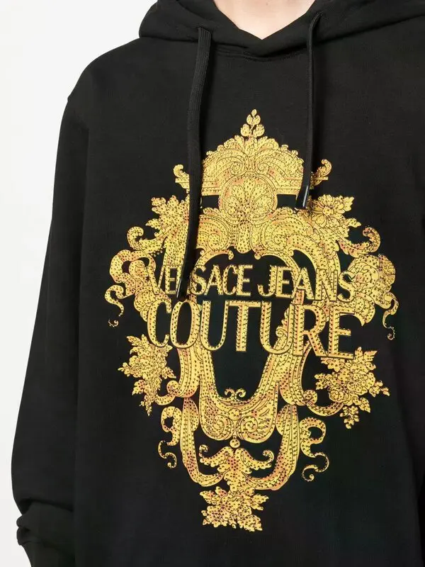 Versace Logo Print Cotton Hoodie