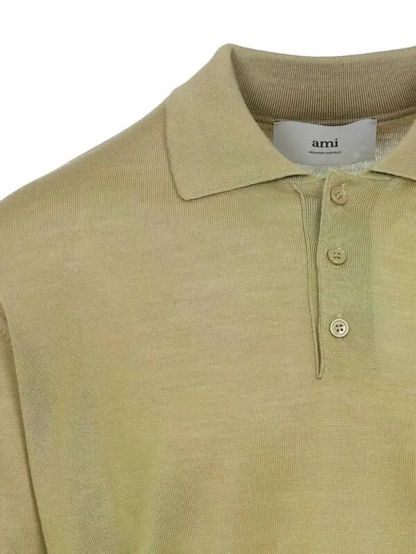 AMI Paris Fine-knit Polo Shirt