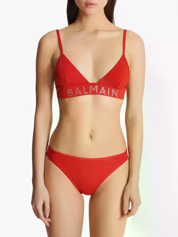 Balmain Logo Embellished Bikini Set