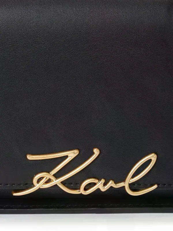 Karl Lagerfeld K/signature Leather Shoulder Bag