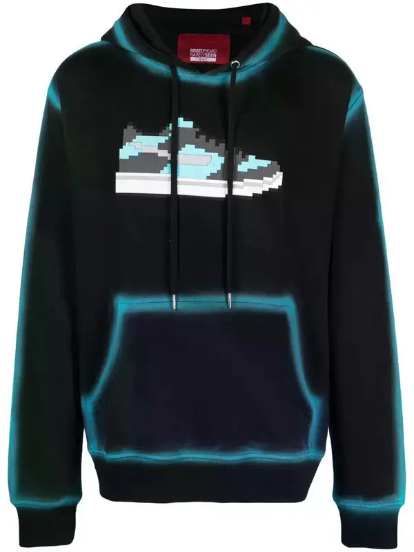 MOSTLY HEARD RARELY SEEN 8-BIT Graphic Print Cotton Hoodie - Black