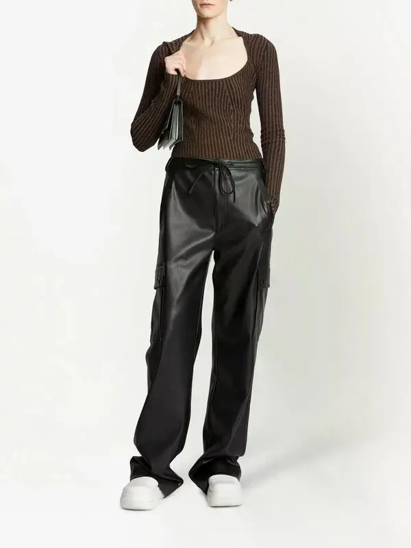 Proenza Schouler White Label Ribbed Scoop Neck Jumper - Brown