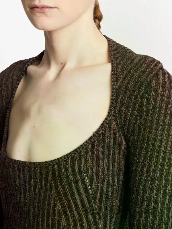 Proenza Schouler White Label Ribbed Scoop Neck Jumper - Brown