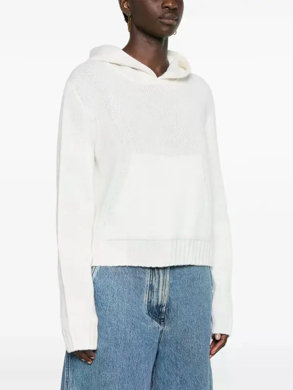 Palm Angels Curved Logo Knitted Hoodie