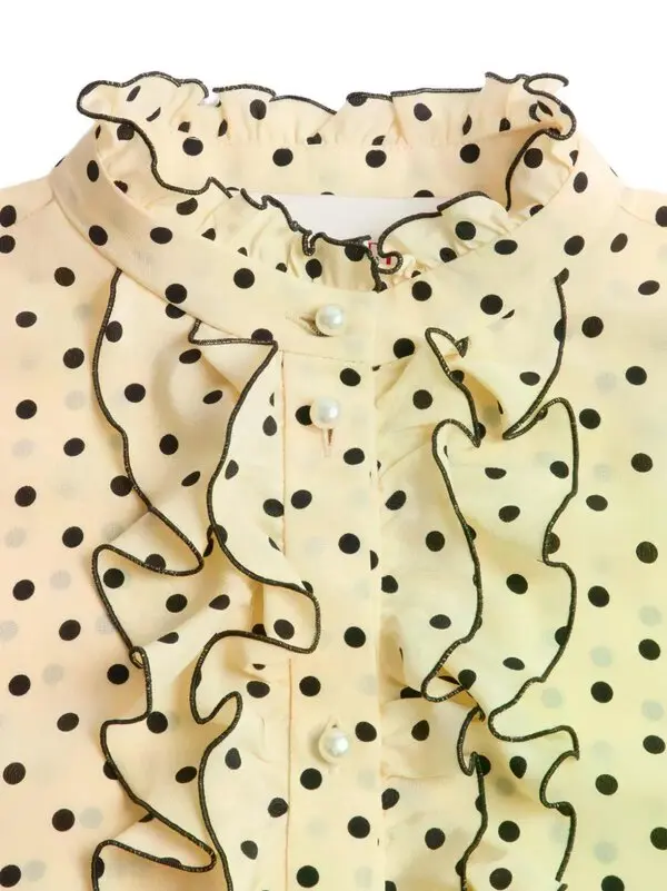 Valentino Garavani Polka Dot Ruffle Shirt