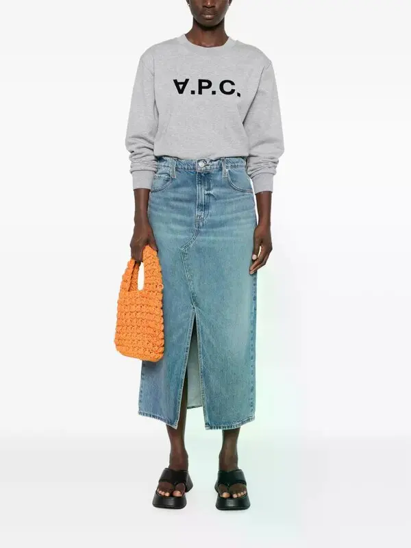 A.p.c. Flocked Logo Cotton Sweatshirt