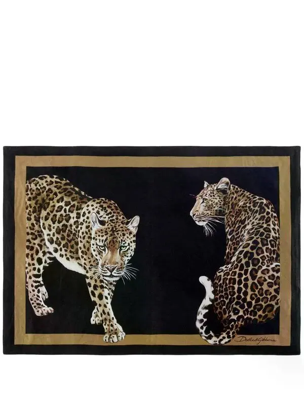 Dolce & Gabbana Tiger-print Placemat Napkin - Black