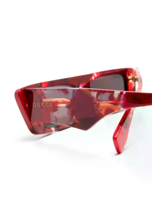 Gucci Rectangle-frame Sunglasses - Red