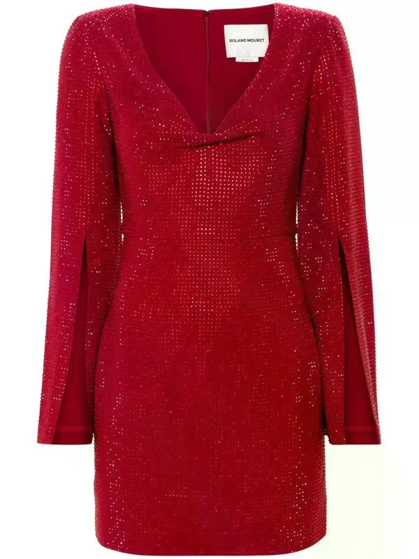 Roland Mouret Rhinestone-embellished Mini Dress - Red