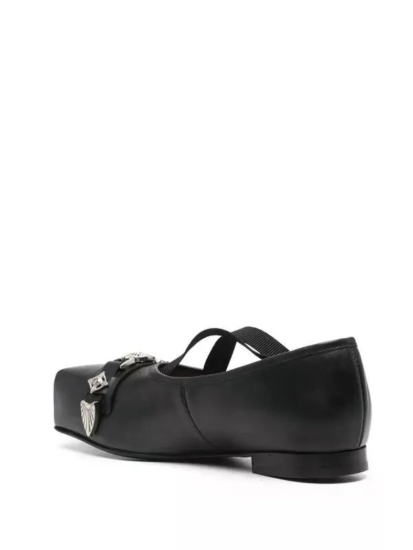 Toga Leather Metallic Detail Ballet Flats