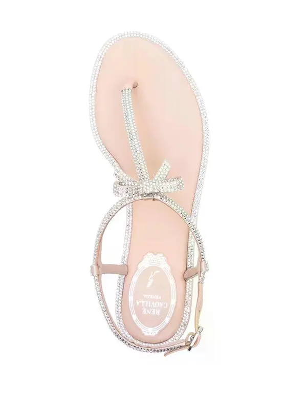 Rene Caovilla Embellished Calf Leather Thong Sandals