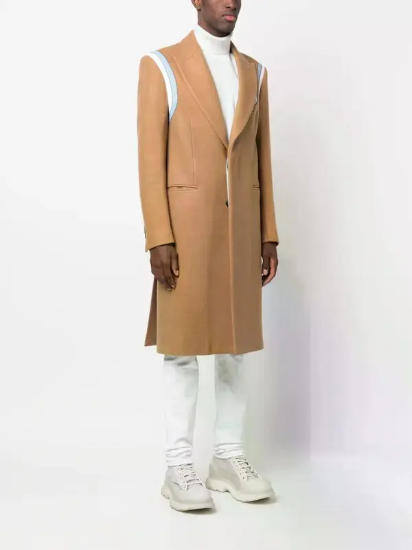 Philipp Plein Single-breasted Coat With Logo Patch