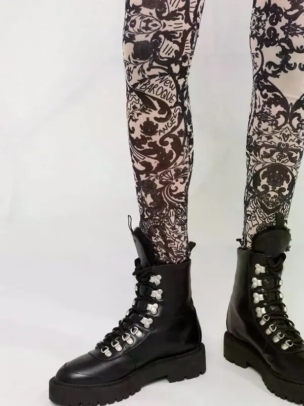 Philipp Plein New Baroque Printed Tulle Leggings