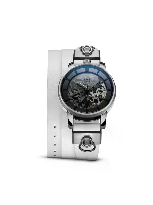 FOB PARIS R360 36mm Automatic Watch With Skeleton Dial - Silver