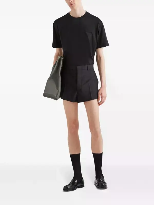 Prada Logo-patch Cotton T-shirt - Black