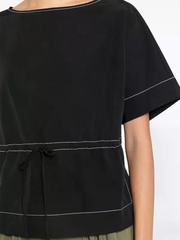 Simkhai Cotton Blend Top With Contrast Stitching