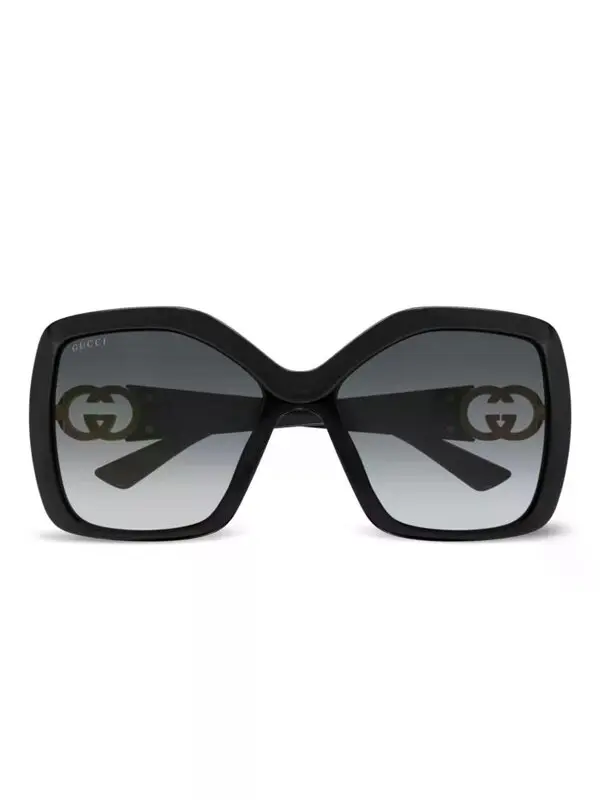 Gucci Square-frame Sunglasses With Interlocking G Logo - Black