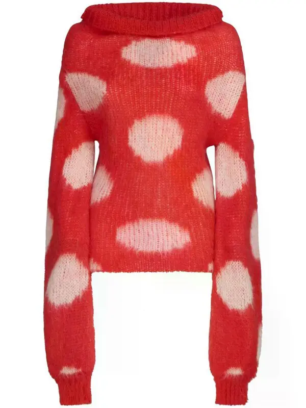 Marni Polka Dot-intarsia Jumper - Red