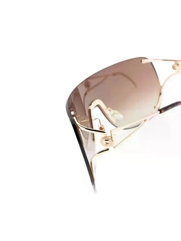 Carrera Eyewear Rimless Shield Sunglasses With Tortoiseshell Detail