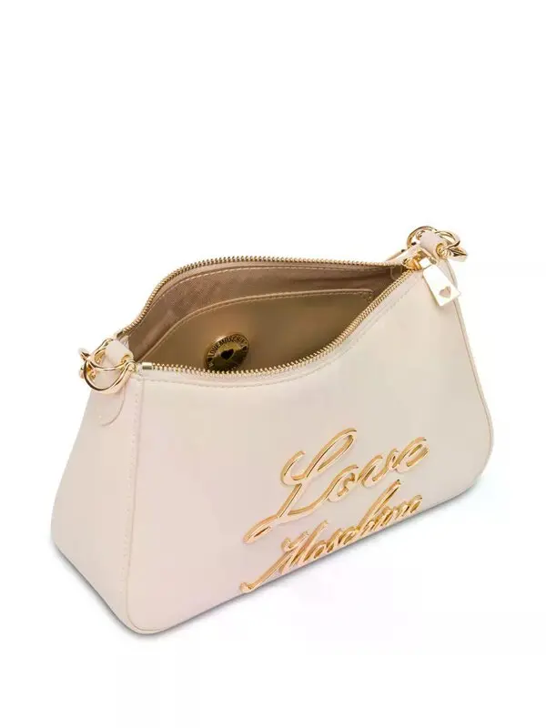 Moschino Logo Plaque Shoulder Bag - Neutrals