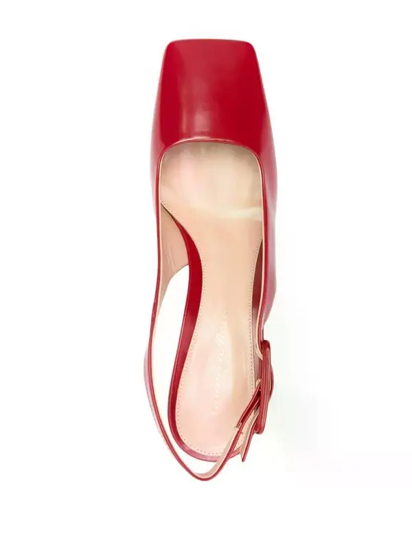 GIANVITO ROSSI 60mm Calf Leather Slingback Pumps - Red