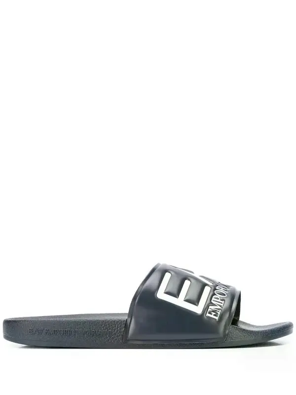 EA7 Embossed Logo Slides - Blue