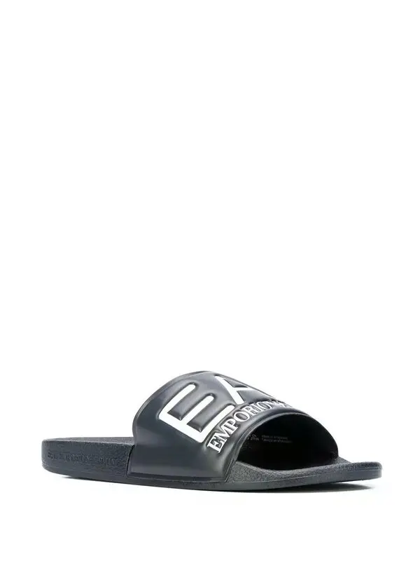 EA7 Embossed Logo Slides - Blue