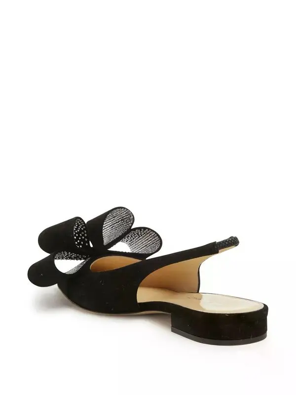 Mach & Mach Bow Detail Leather Ballerinas