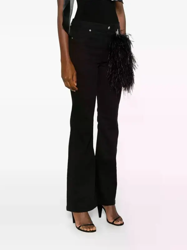 LOULOU Cotton Denim Feather Detail Jeans