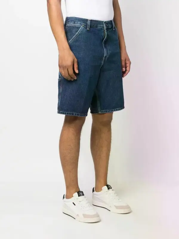 Carhartt Work In Progress Single Knee Denim Shorts - Blue