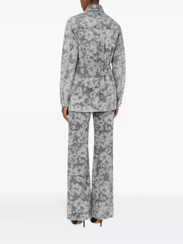Moschino Floral-print Stonewashed Cotton Jacket