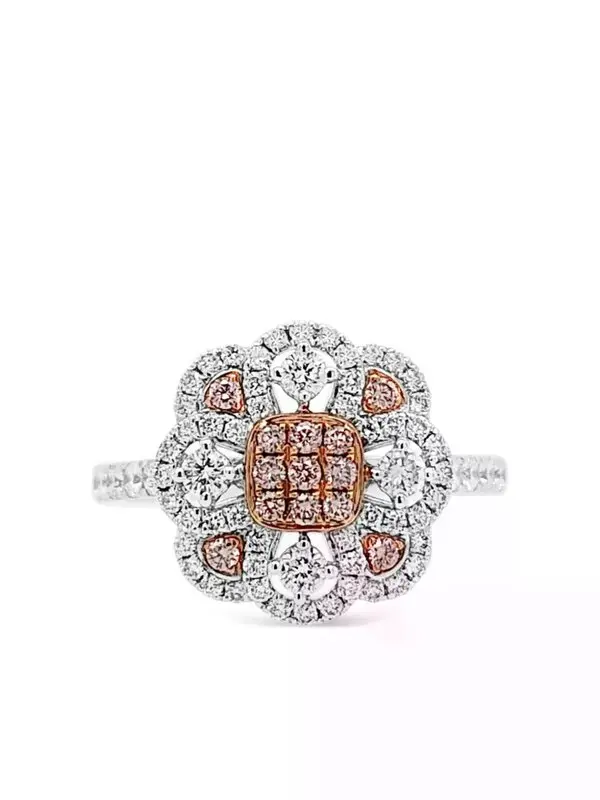 HYT JEWELRY 18k White Gold And Platinum Diamond Ring - Silver