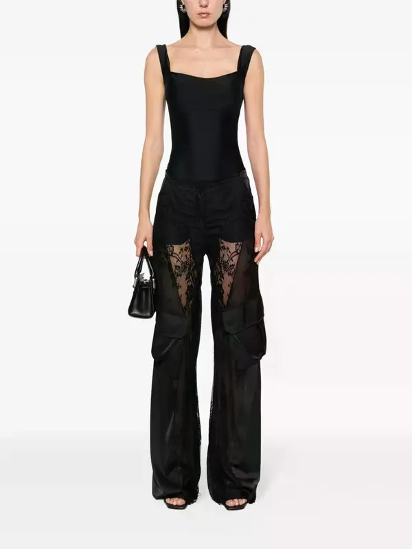 ATU BODY COUTURE Technical Jersey Square Neck Bodysuit - Black