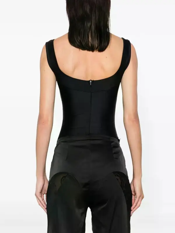 ATU BODY COUTURE Technical Jersey Square Neck Bodysuit - Black