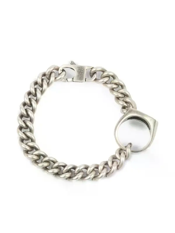 MAISON MARGIELA Tone Signet Ring Chain Bracelet - Silver