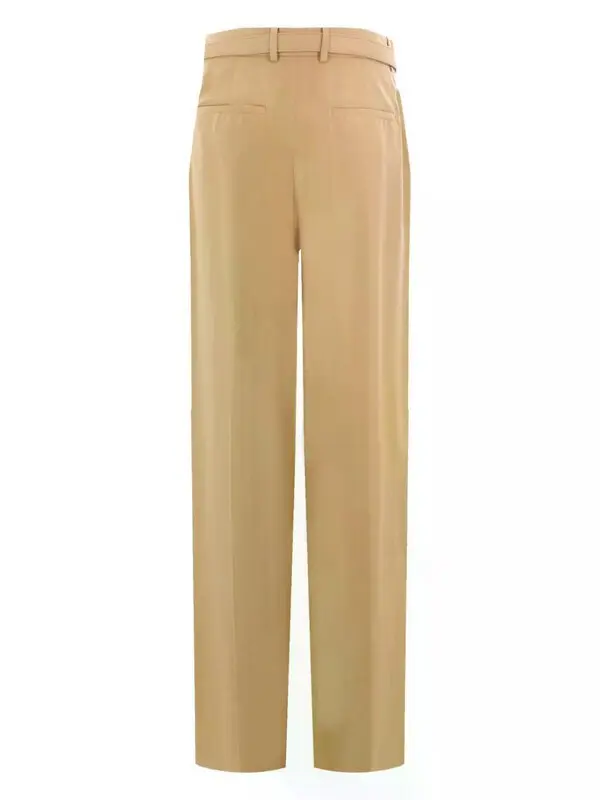 Loro Piana Edward Silk Belted Straight Leg Trousers