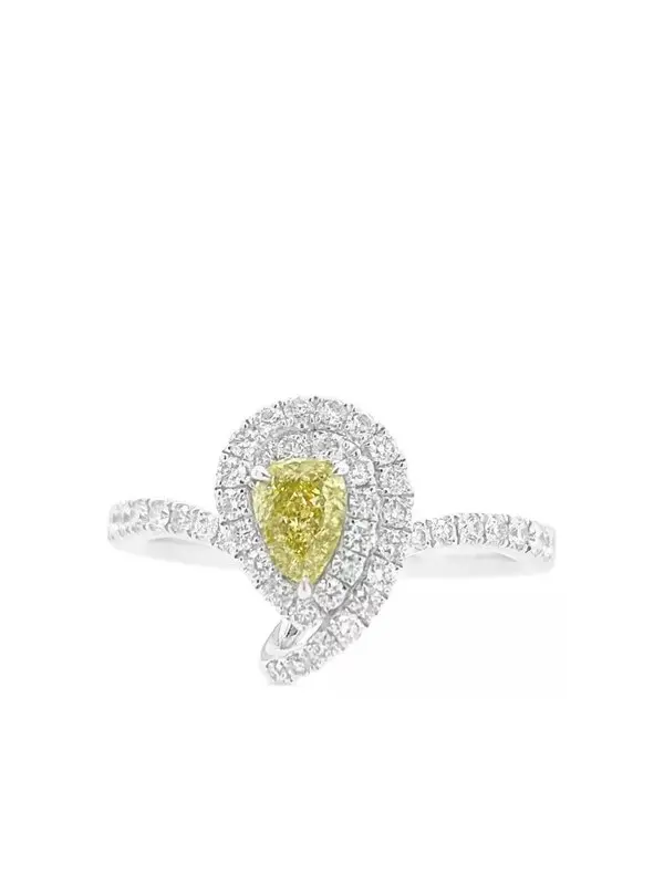 HYT JEWELRY Diamond Halo Ring - Silver